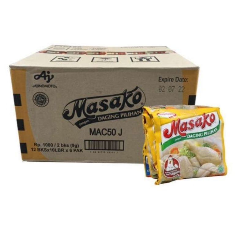 Carton / peti - Masako Ayam / Sapi (Daging) 9g ( 60 Renteng ) | Shopee ...