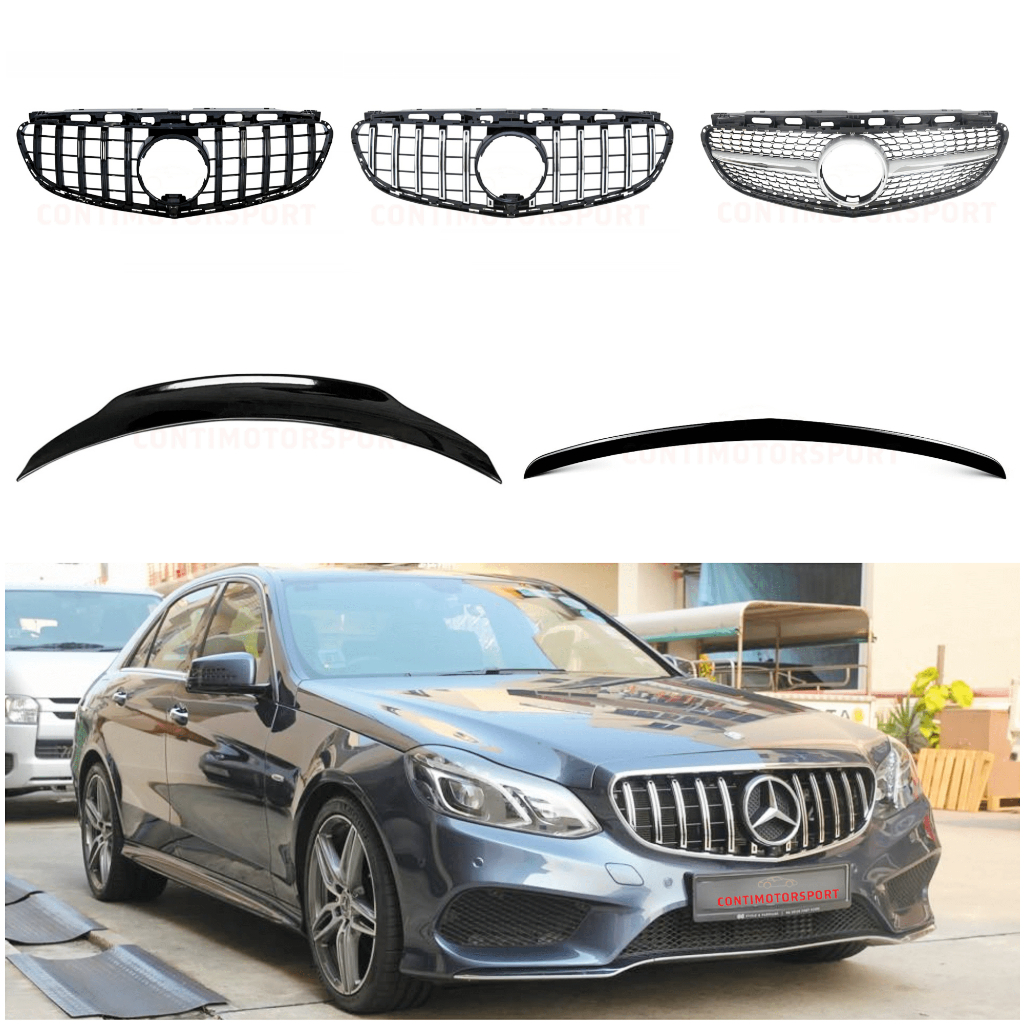 E CLASS W212 GT GRILLE DIAMOND GT CHROME BLACK LIP AMG PSM WING SPOILER ...