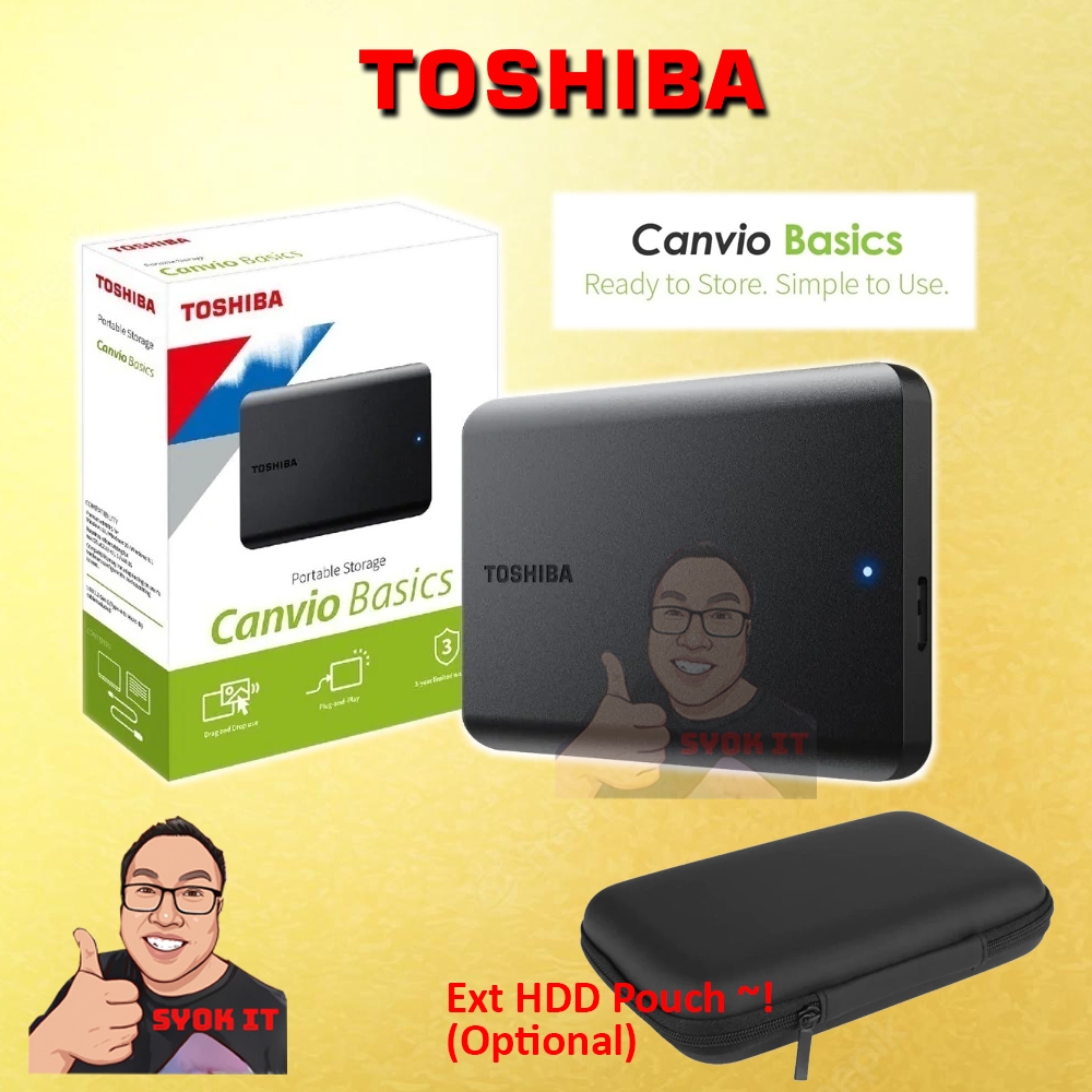 1TB 2TB 4TB TOSHIBA CANVIO BASICS 2.5" EXT EXTERNAL BACKUP HARDDISK HARD DRIVE SUPERSPEED USB3.0 ...