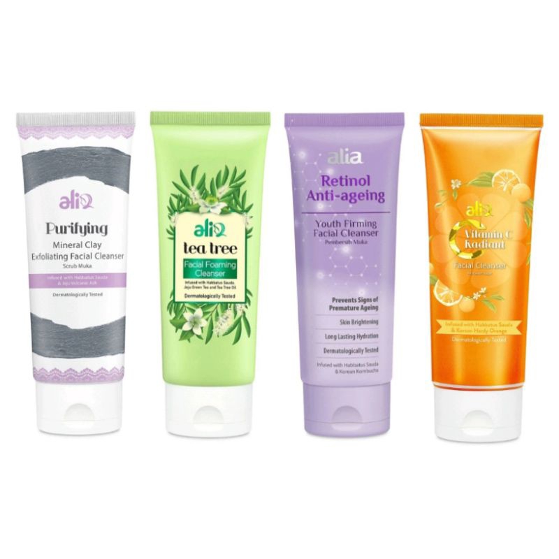 Alia Face Wash | Mineral Clay Facial Pore Cleanser 100g Scrub Pencuci ...