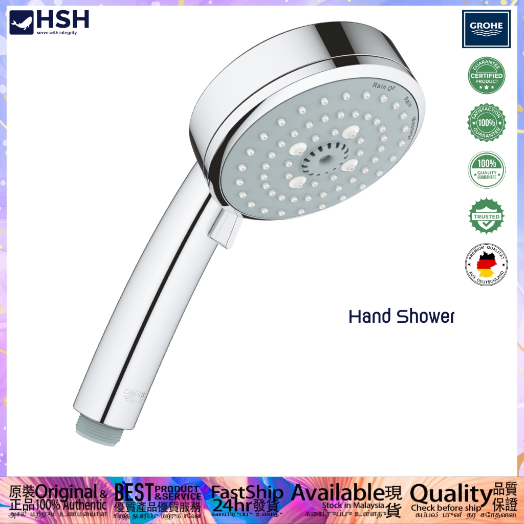 Original GROHE 27572001 Tempesta Cosmopolitan 100 Hand shower 3 sprays ...