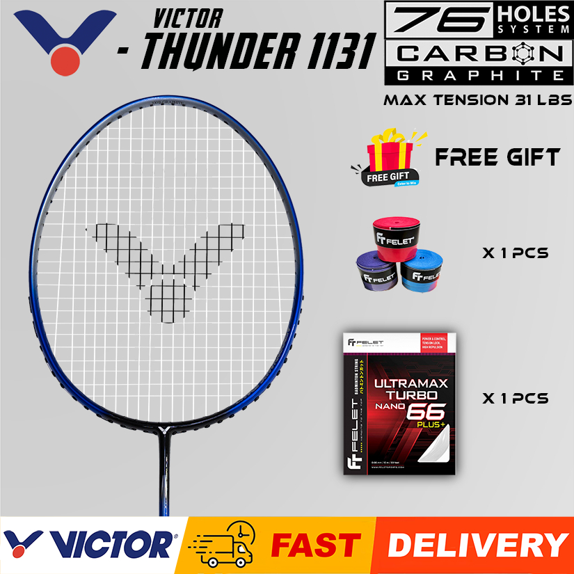 READYSTOCK VICTOR THUNDER 1131 BADMINTON RACKET INTERMEDIATE RACKET ...