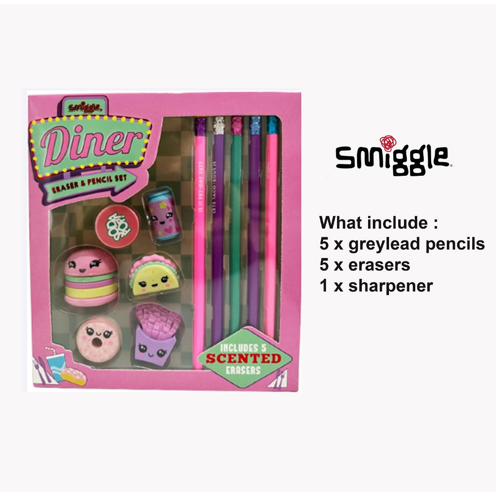 Smiggle Pencil and Eraser Set Unicorn Universe Set Pensil dan Pemadam ...