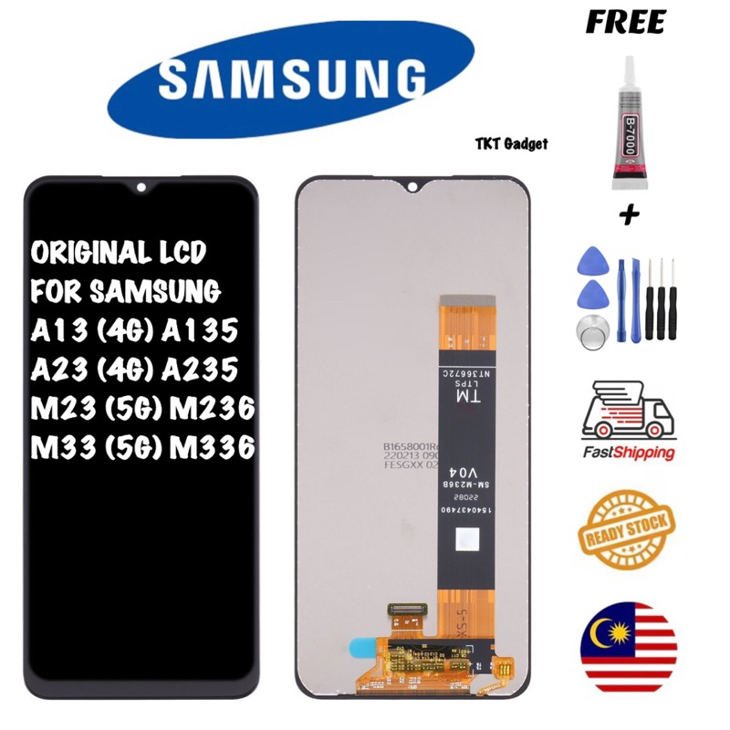 ORIGINAL LCD DISPLAY COMPATIBLE FOR SAMSUNG A13(4G) A135 / A23(4G) A235 / M23(5G) M236 / M33(5G ...