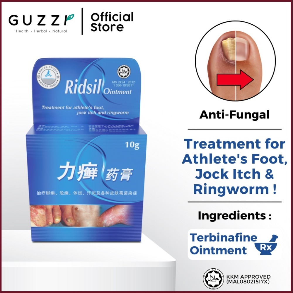 Ridsil Antifungal Ointment (10g) - Terbinafine For Athlete Foot & Kurap ...