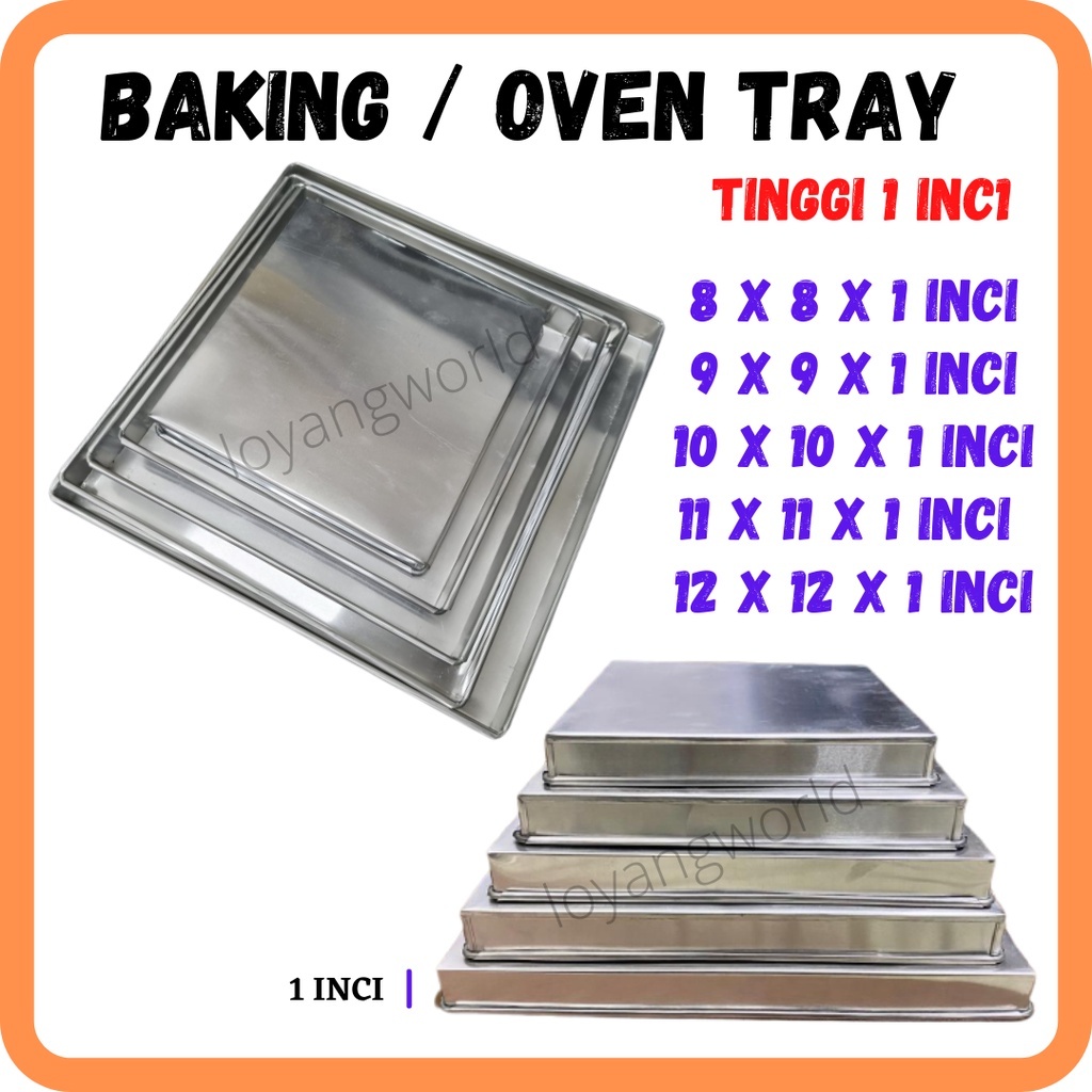 Loyang Petak Tinggi 1 Inci Loyang Biskut Cookies Tray Loyang Kek Swiss ...