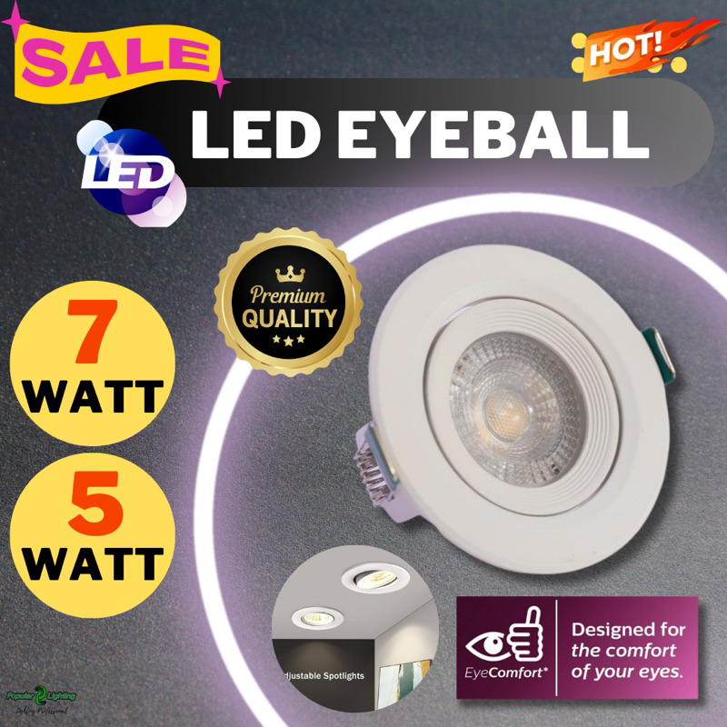 [SIRIM] LED Eyeball 7W Spotlight Lampu Siling Ceiling Downlight ...