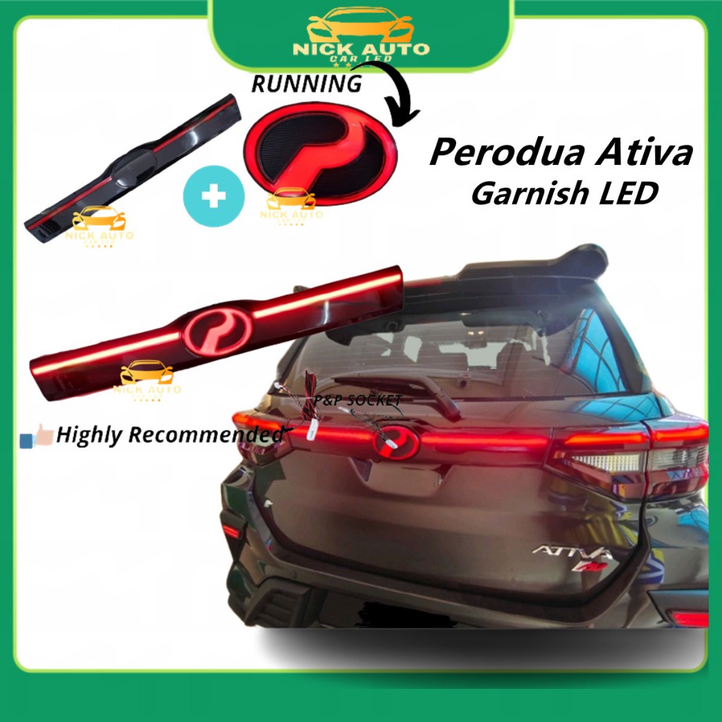 (RUNNING TYPE) Perodua Ativa Rear Garnish LED With (Running Daytime ...
