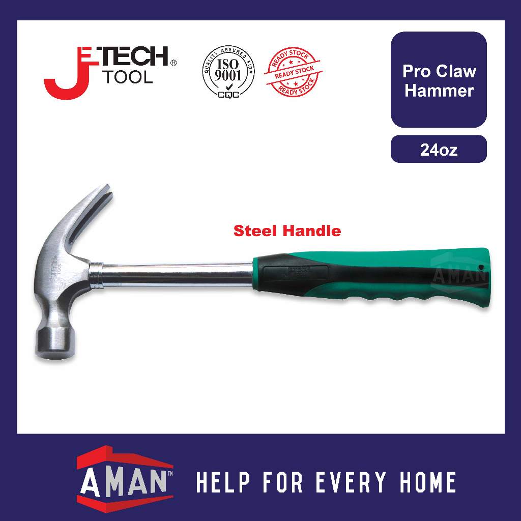 JETECH 24oz Claw Hammer Steel Handle Hand Tools Hardware Penukul Tukul ...