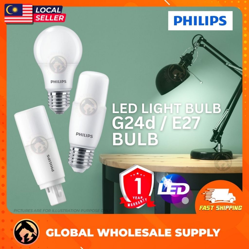 SIRIM PHILIPS E27 G24d LED Bulb Ultra Bright Lampu LED Lampu Pasar ...