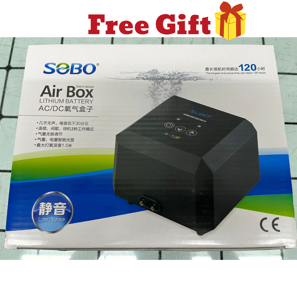 **Ready Stock**Super Silent SOBO A-12F Air Pump AC DC Pump Rechargeable ...