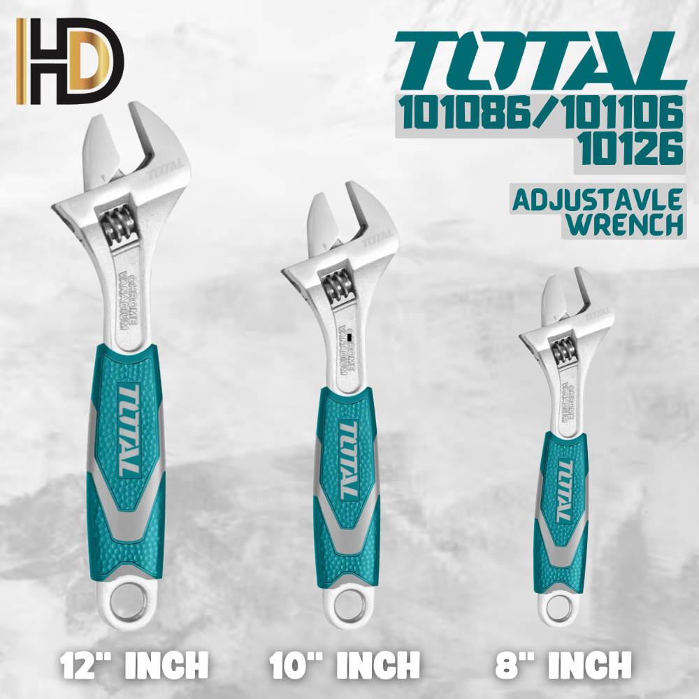 TOTAL Cr-V 8''/10''/12'' Adjustsble Wrench THT101086 / THT101106 ...