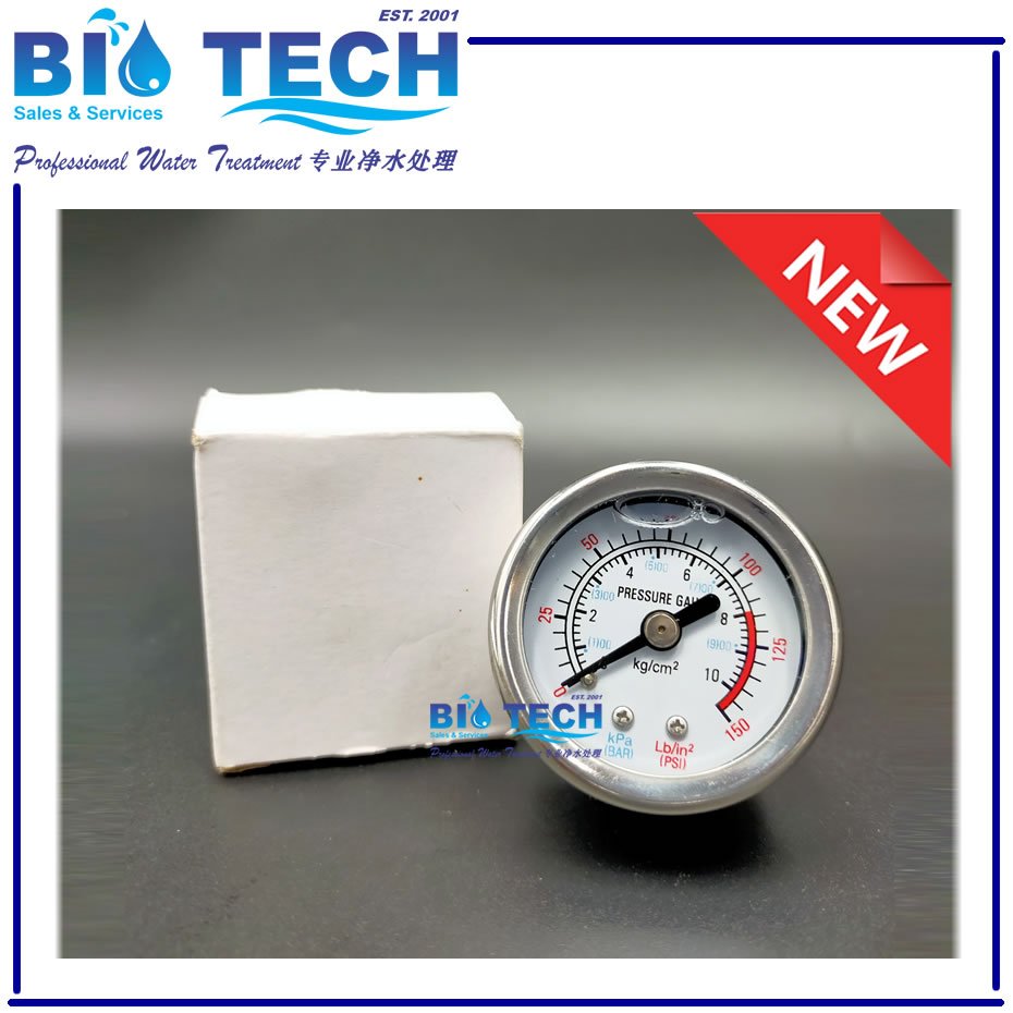 Nesca Water Filter Pressure Gauge - Oil - Hydraulic Liquid - SUS ...