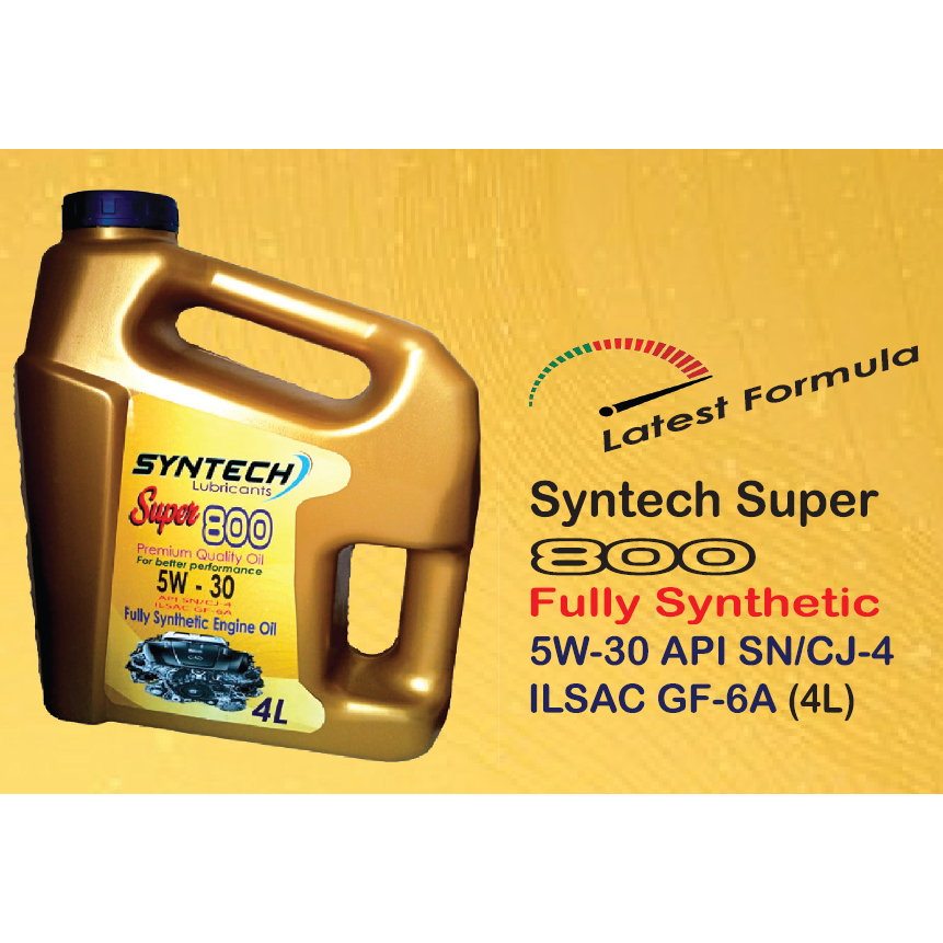 SYNTECH LUBRICANTS SUPER 800 5W-30 FULLY SYNTHETIC ENGINE OIL (4 Little ...