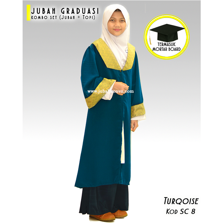 (TADIKA/ PRA) JUBAH KONVO GRADUASI HALF SONGKET TURQOISE | Shopee Malaysia