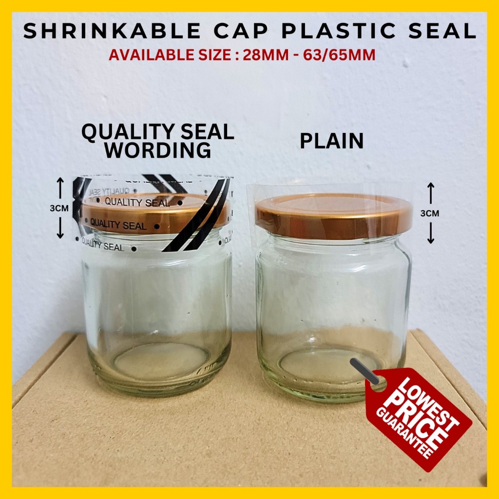 [100pcs] READY STOCK Cap Sealer Plastic Heat Shrink Shrinkable Glass ...