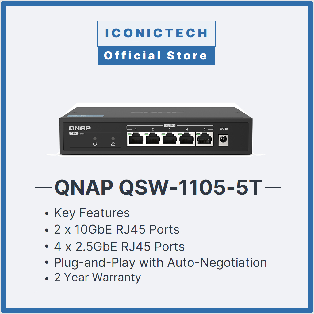 USB Type-C Lan or Qnap 5 Ports Unmanagement Switch, 5 Slot 2.5Gbps with ...