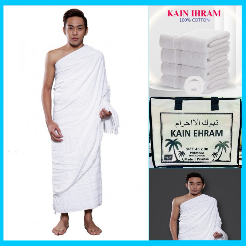 100% Cotton kain EHRAM Premium Excluseve Haji Dan Umrah Berkuality ...