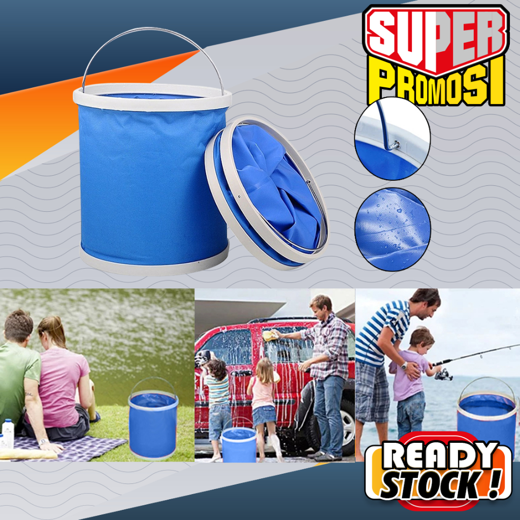Foldable Pail 9L/11L/13L Portable Folding Collapsible Outdoor Car Wash ...