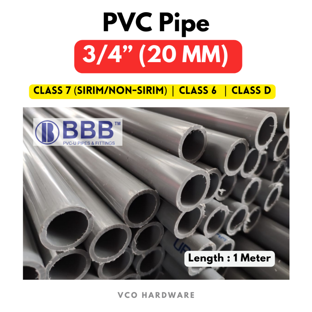 [ 3/4" x 1 Meter ] 20 MM PVC Pipe / Water Pipe DIY Pipe Paip Air Getah Paip Paip Kelabu ...