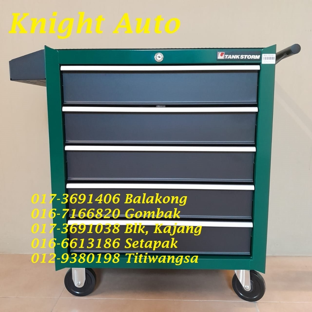 Tankstorm Mini 5 drawer cabinet 620*330*660mm (Black/Green) Heavy Duty Tools Boxes Cabinet ...