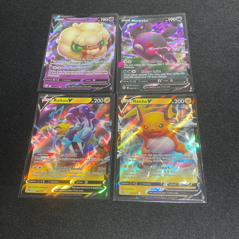 Pokemon Trading Card Game TCG: Raichu V 045/172, Morpeko V 095/172, Whimsicott V 064/172, Raikou ...