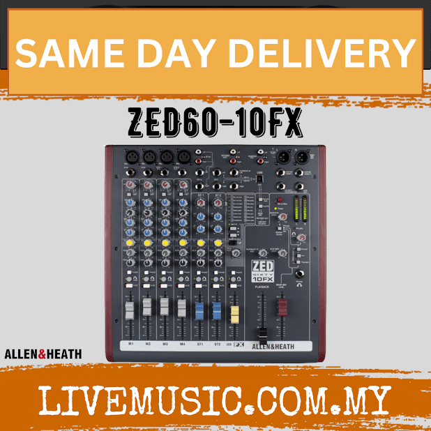 Allen & Heath ZED60-10FX Mixer with USB and Effects ( ZED6010FX / ZED60 ...
