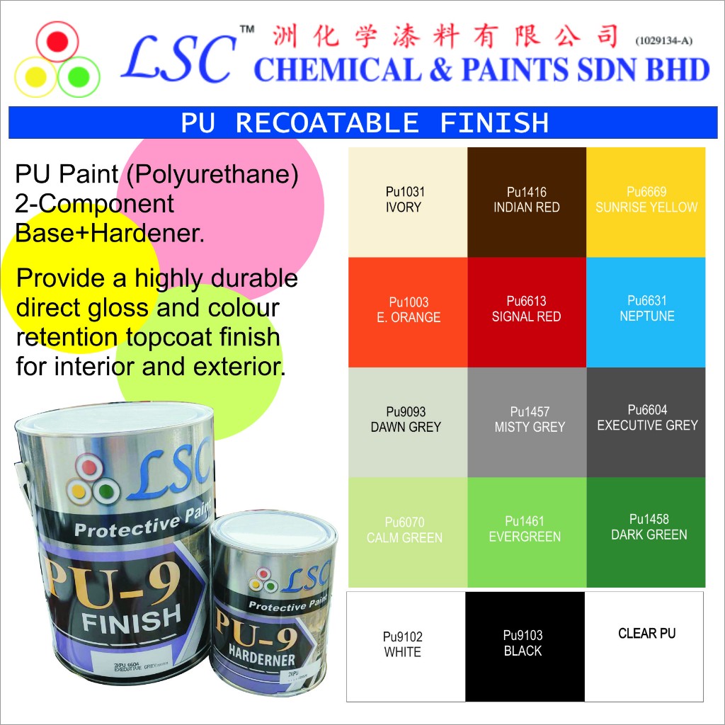 5L LSC PU-9 Polyurethane PU Recoatable Finish (Gloss) Epoxy High ...