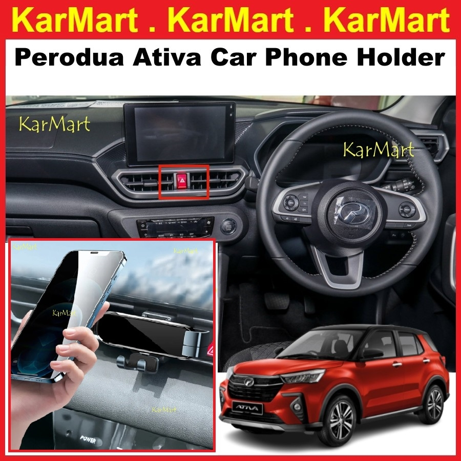 Perodua Ativa Phone Holder Mobile Gravity Air Vent Car Mount Phone ...