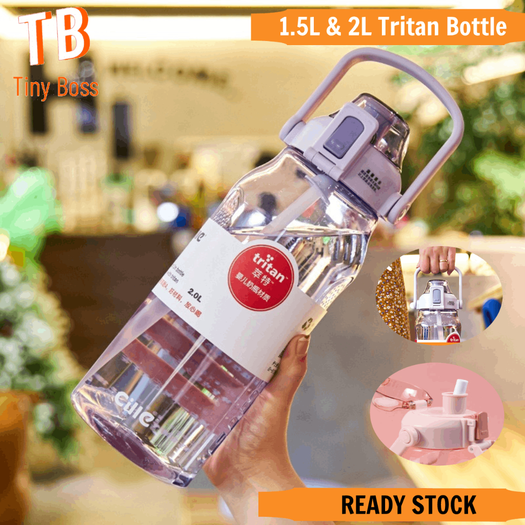Cille Tritan Bottle 1.5L/2L Large Capacity Leakproof Tritan BPA-Free Plastic Water Bottle Up to ...