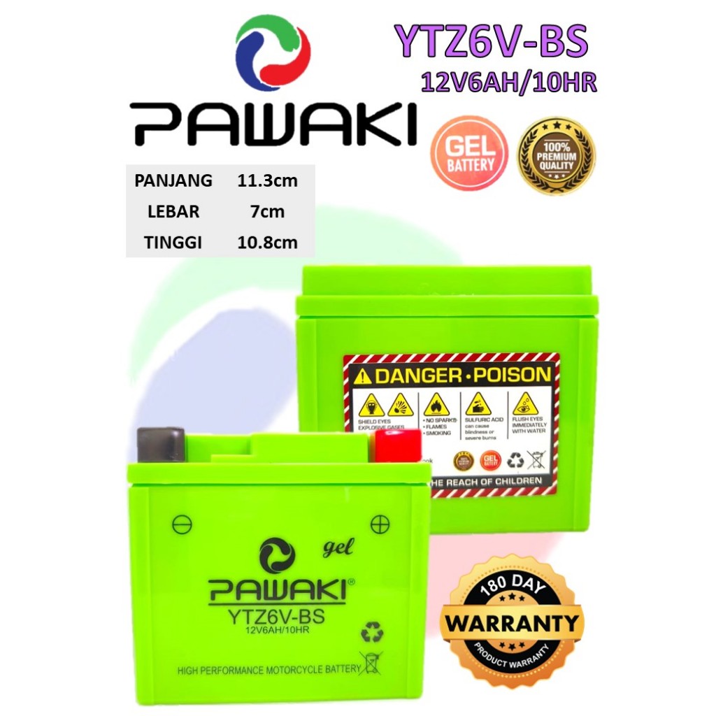 Pawaki Gel Bateri Motor YTZ6V-BS Battery Motorcycle CBR150 VARIO PCX150 ...