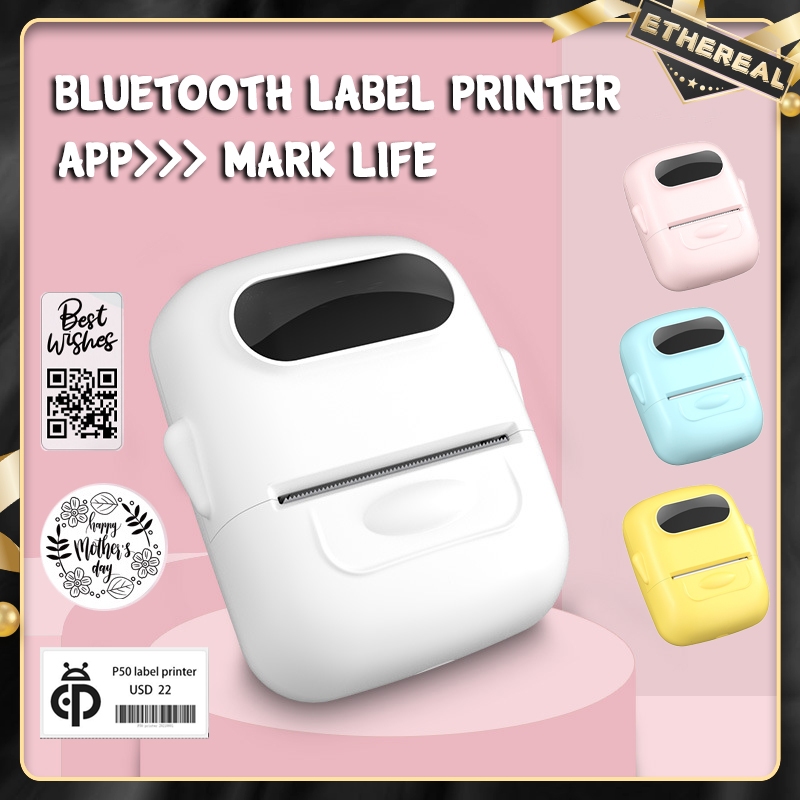 P50 Label Sticker Printer Bluetooth mini portable Thermal label printer ...