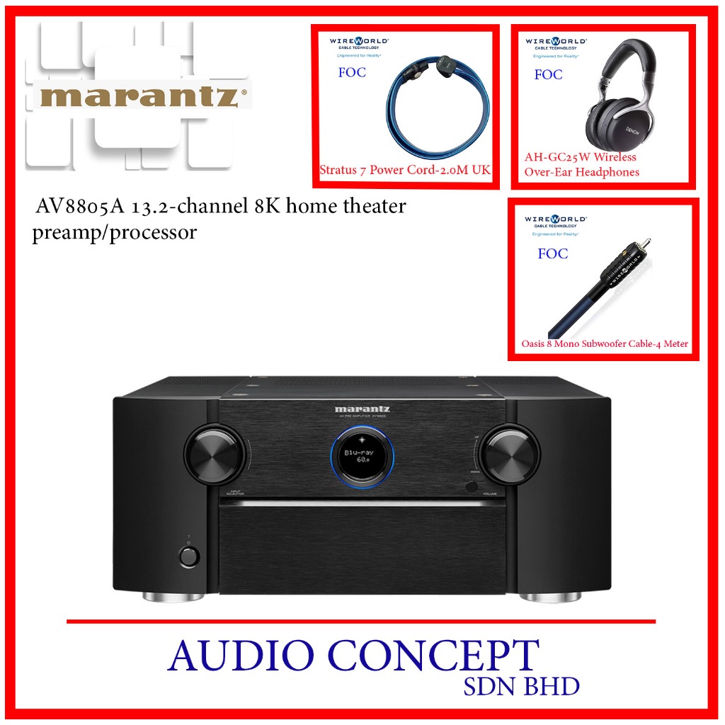 Marantz AV8805 A N1B (New) 13.2 Channel 8K Home Theater Preamp ...