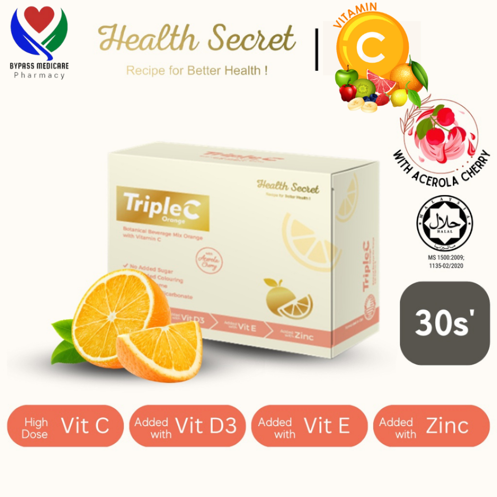 HEALTH SECRET TRIPLE C ORANGE/MIX BERRIES 30 SACHETS - IMMUNE BOOSTER ...