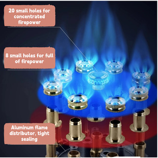 (available )Tempered Glass Gas Stove Dapur Gas Clad Double Nine-Chamber ...
