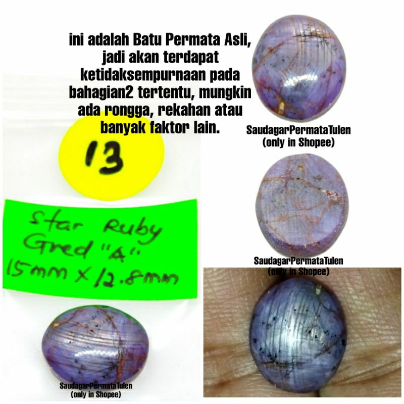 Batu Cincin 100% Asli Star Ruby Grade "A"(Delima Daging) | Shopee Malaysia