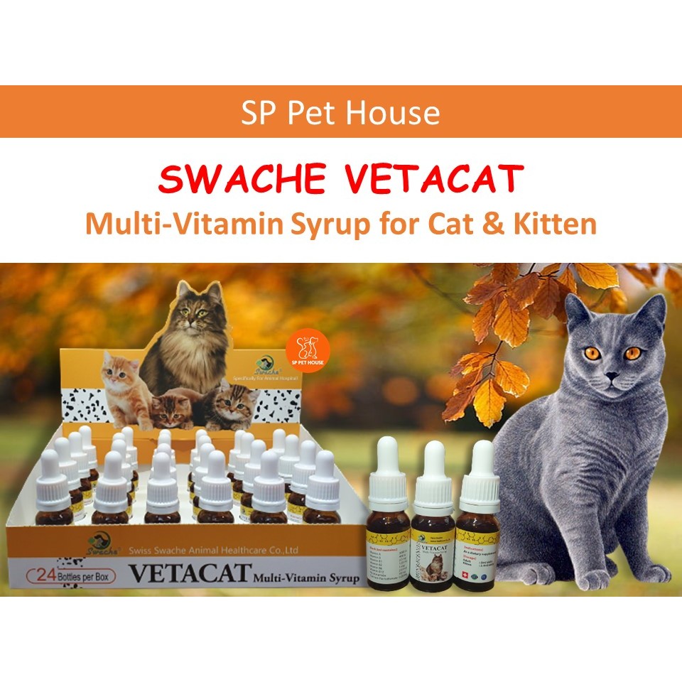 Swache Vetacat Multivitamin Syrup for Cat (10ml) / Vitamin Untuk Kucing ...