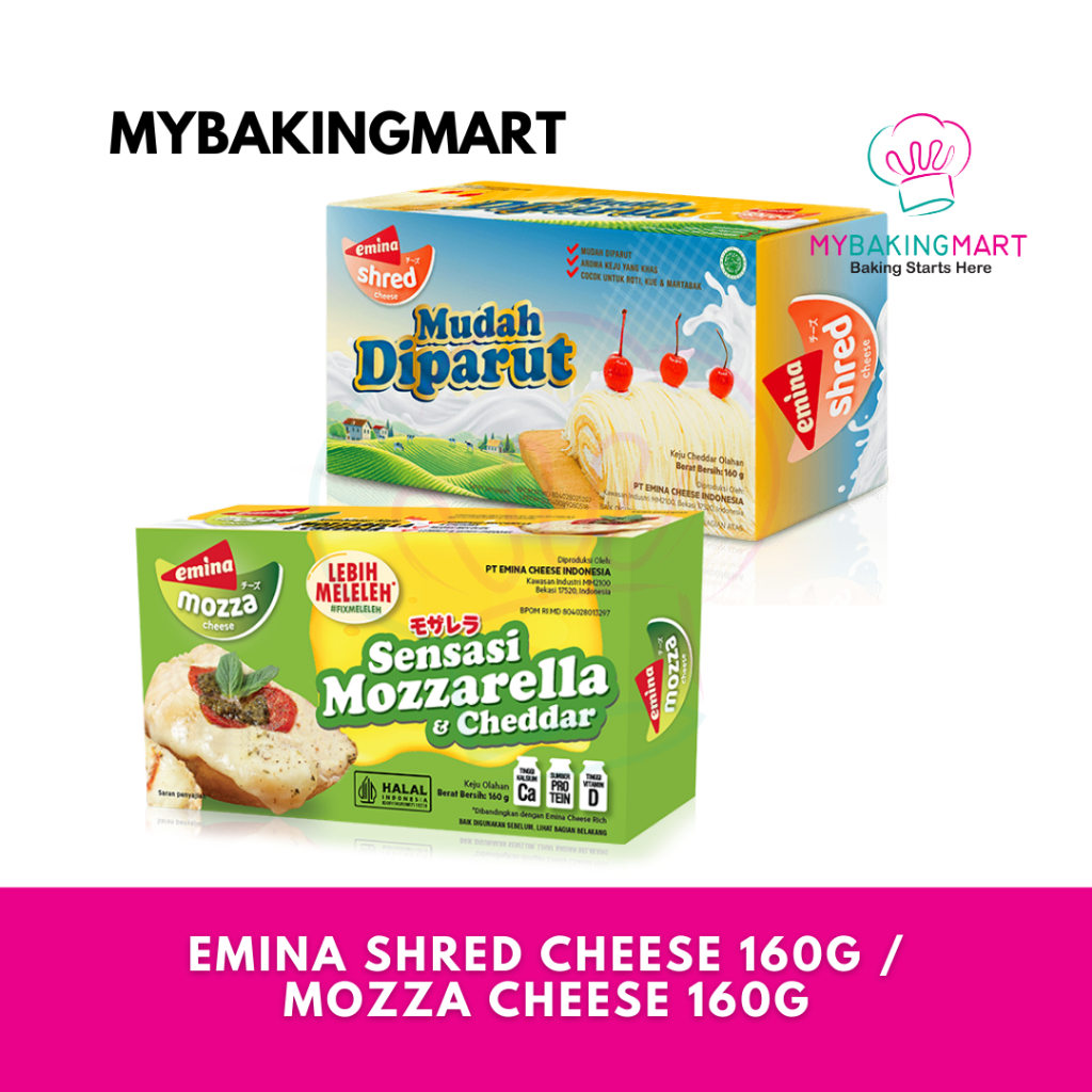 Emina Cheese - Shred Cheese 160g / Mozza Cheese 160g - Halal Cheese ...