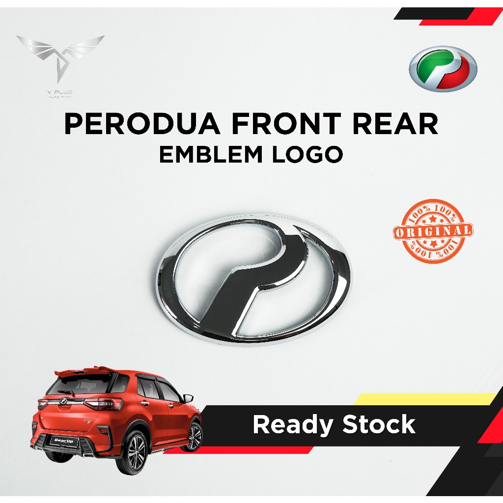 ORIGINAL PERODUA FRONT & REAR EMBLEM LOGO | Shopee Malaysia
