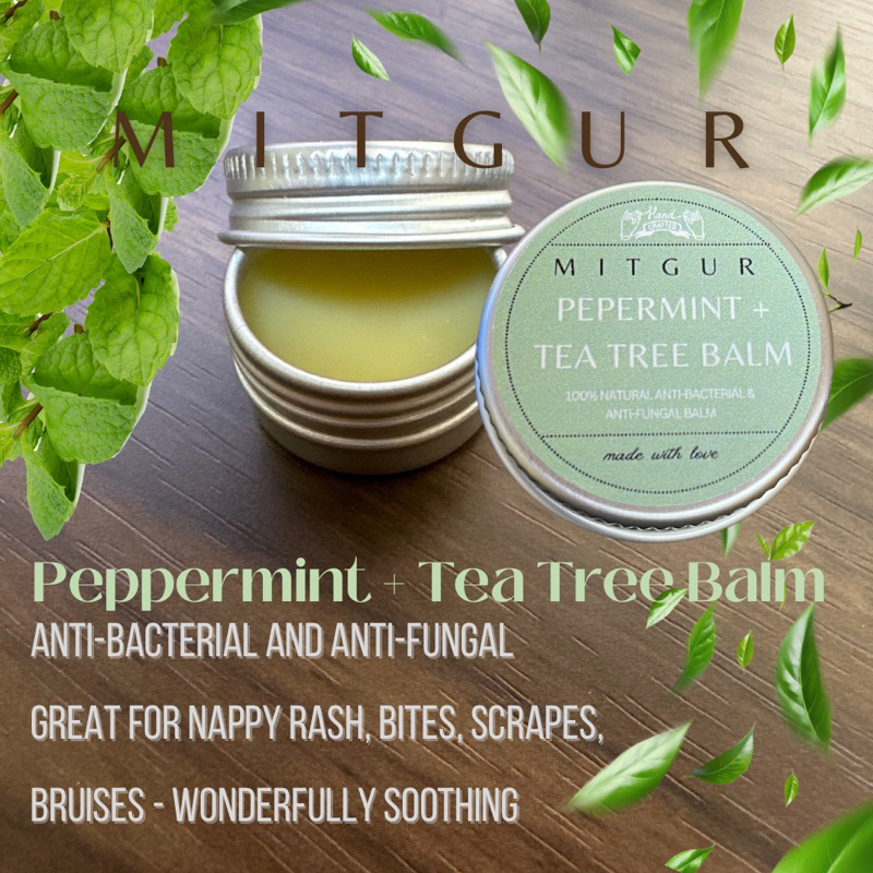 Peppermint + Tea Tree Balm (with organic shea butter & coconut oil ...