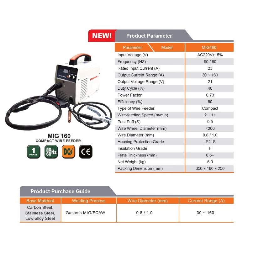 STARWELD Gasless Mig-160 Gasless Mig Welding Set Machine 160Amp ...