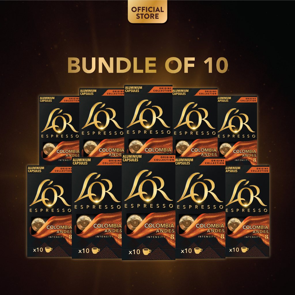 (Bundle of 10) L'OR Espresso Colombia Intensity 8 Coffee Capsules ...
