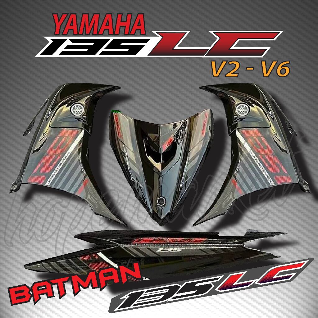 STRIPE MOTOR YAMAHA LC135 V2-V7 BATMAN DESIGN ( 225 ) CUSTOM BODY SET ...