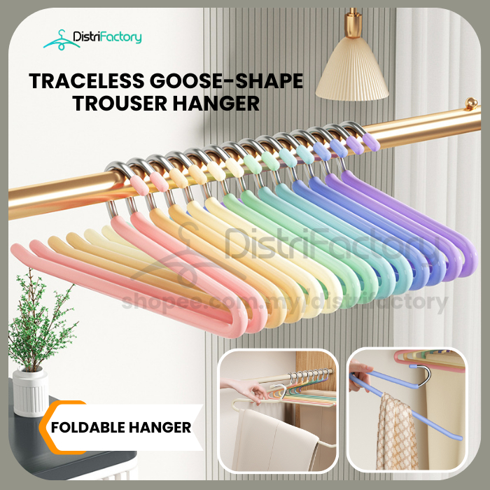 Goose-Shaped Trouser Rack Hanger Rubber Steel Hanger Trouser Pants ...