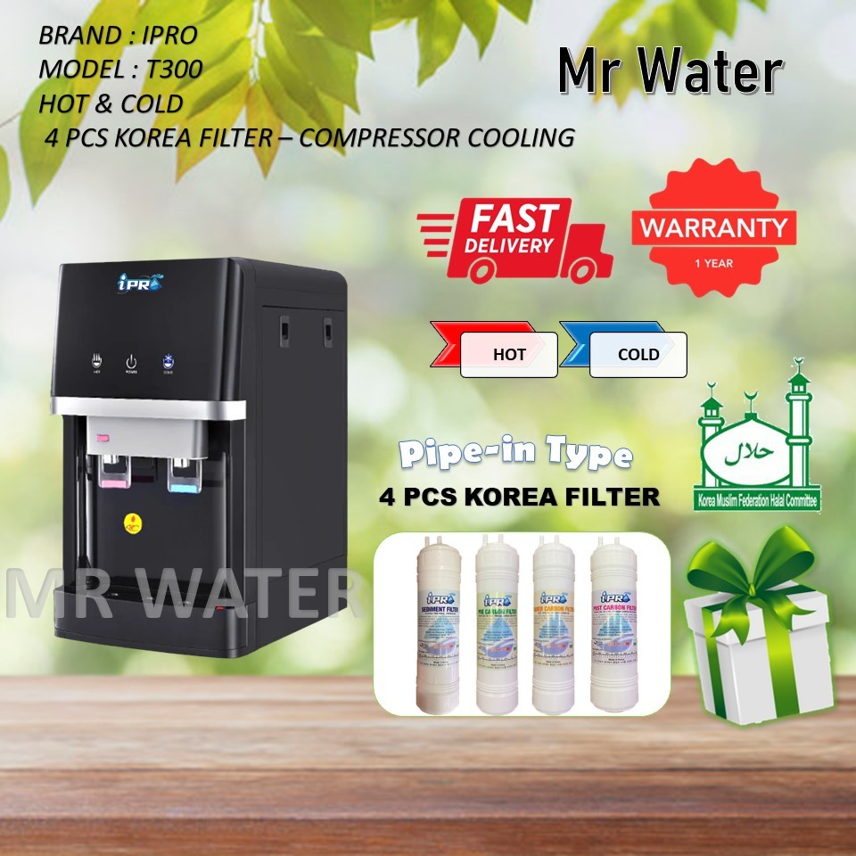 Penapis Air Hot & Cold Water Dispenser T300 Table Top - 4 Stages Korea ...