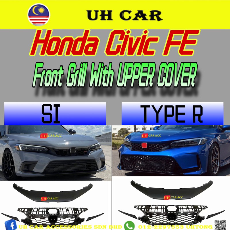 Honda Civic FE 2022 2023 Type R Front Grill Si Mugen Front Grill With ...