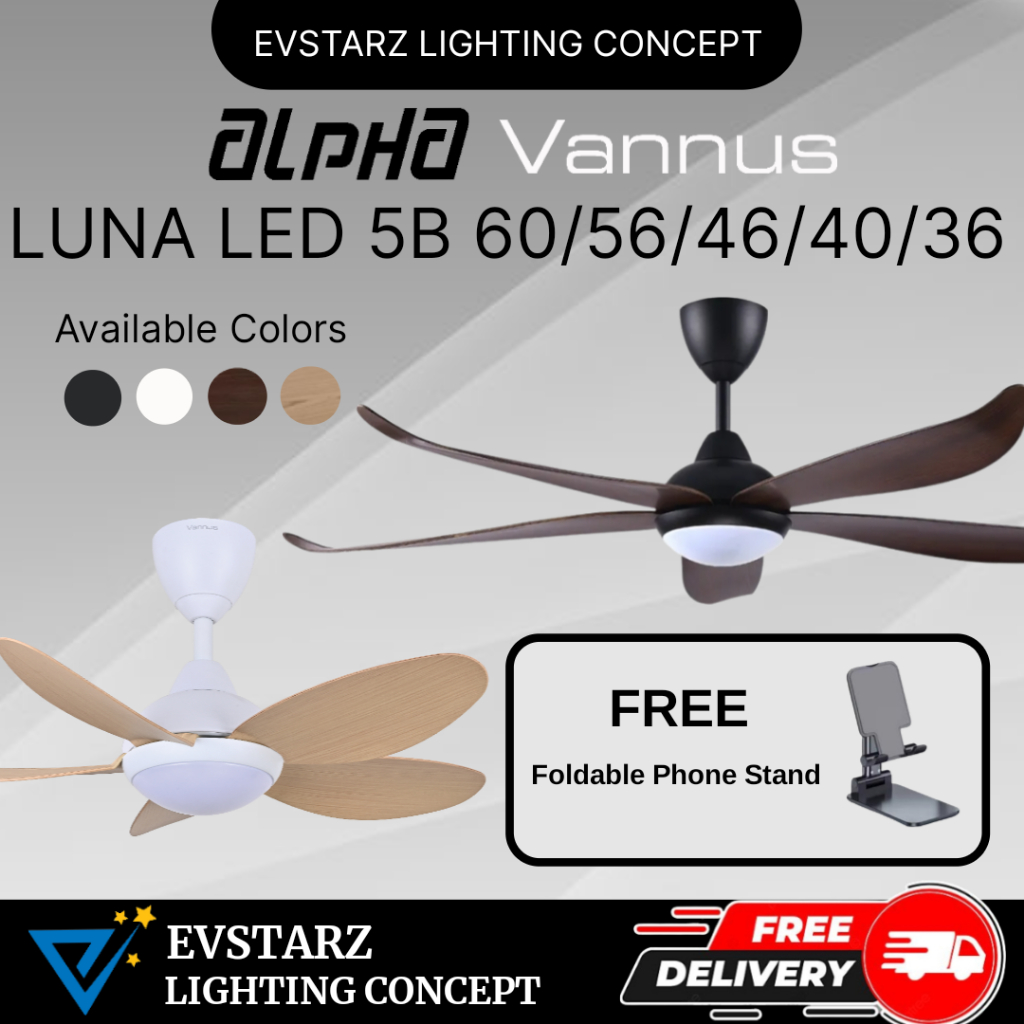 ALPHA VANNUS LUNA LED 60/56/46/40/36 DC Motor Ceiling Fan with Remote ...