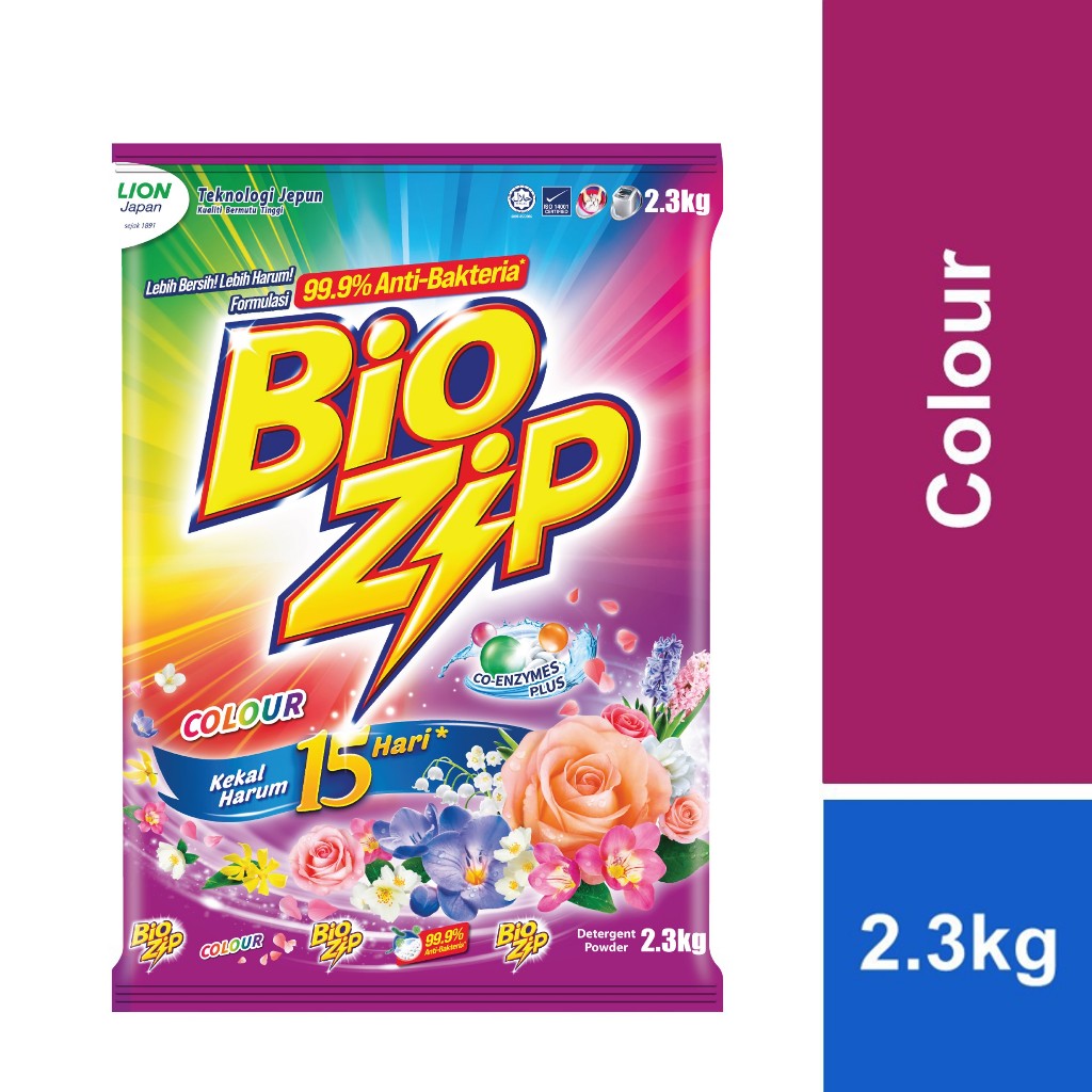 Bio Zip Powder Laundry Detergent Colour 2.3kg | Shopee Malaysia