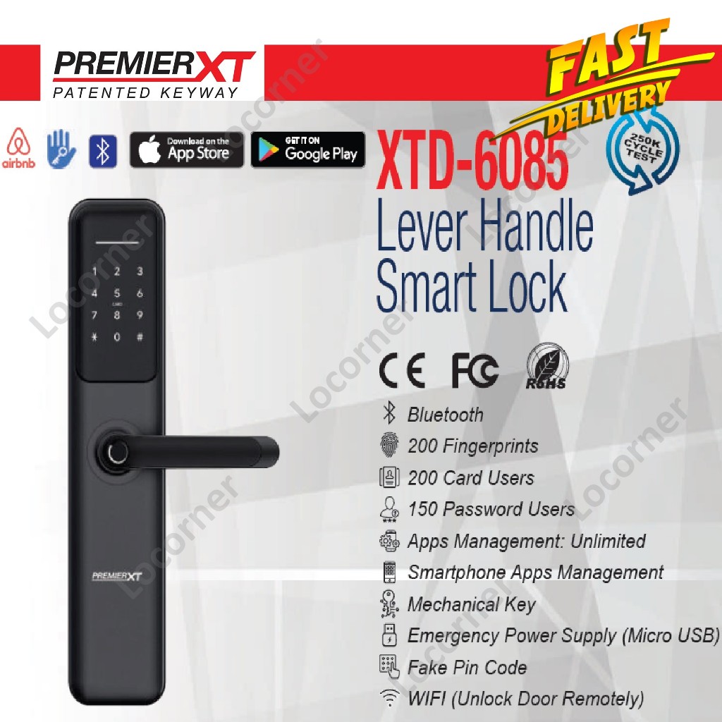 Premier XT Lever Handle Smart Lock XTD-6085 (1 year warranty)/ Digitla ...