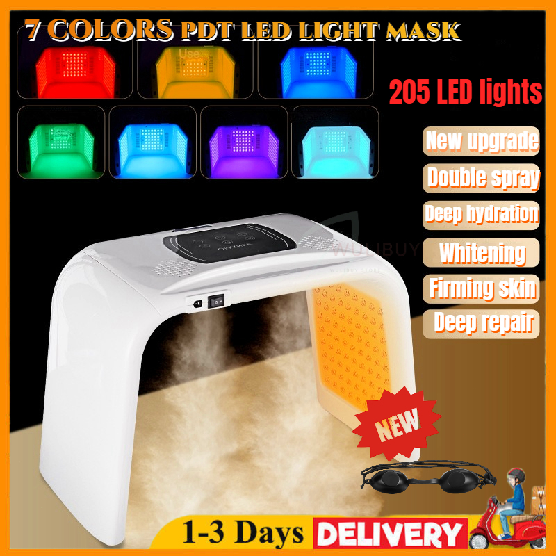 🔥 7 Colors PDT LED Face Mask Light Therapy Beauty Machine Photon Facial ...